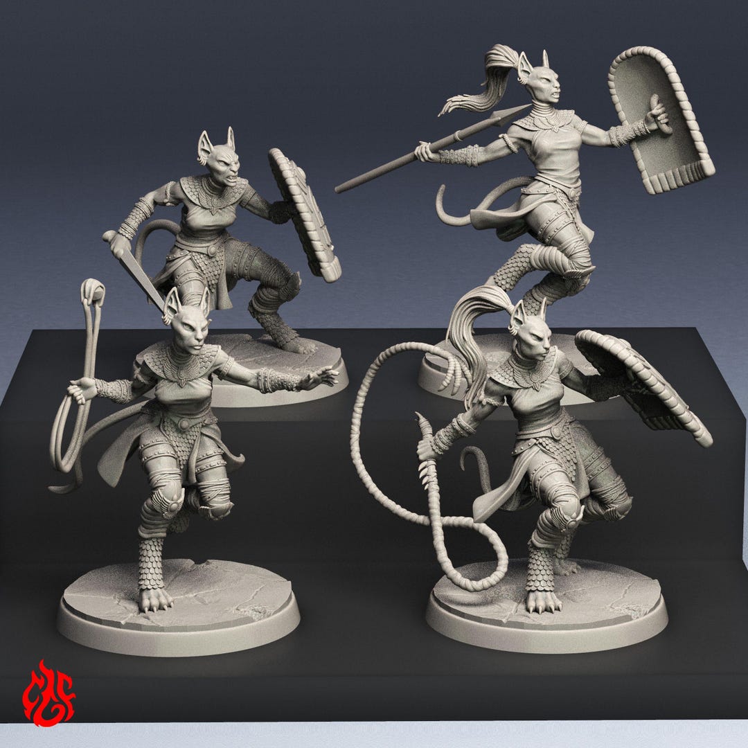 Sabre Cats | RPG Miniatures for Dnd Tabletop Wargames | 32 Mm Scale ...
