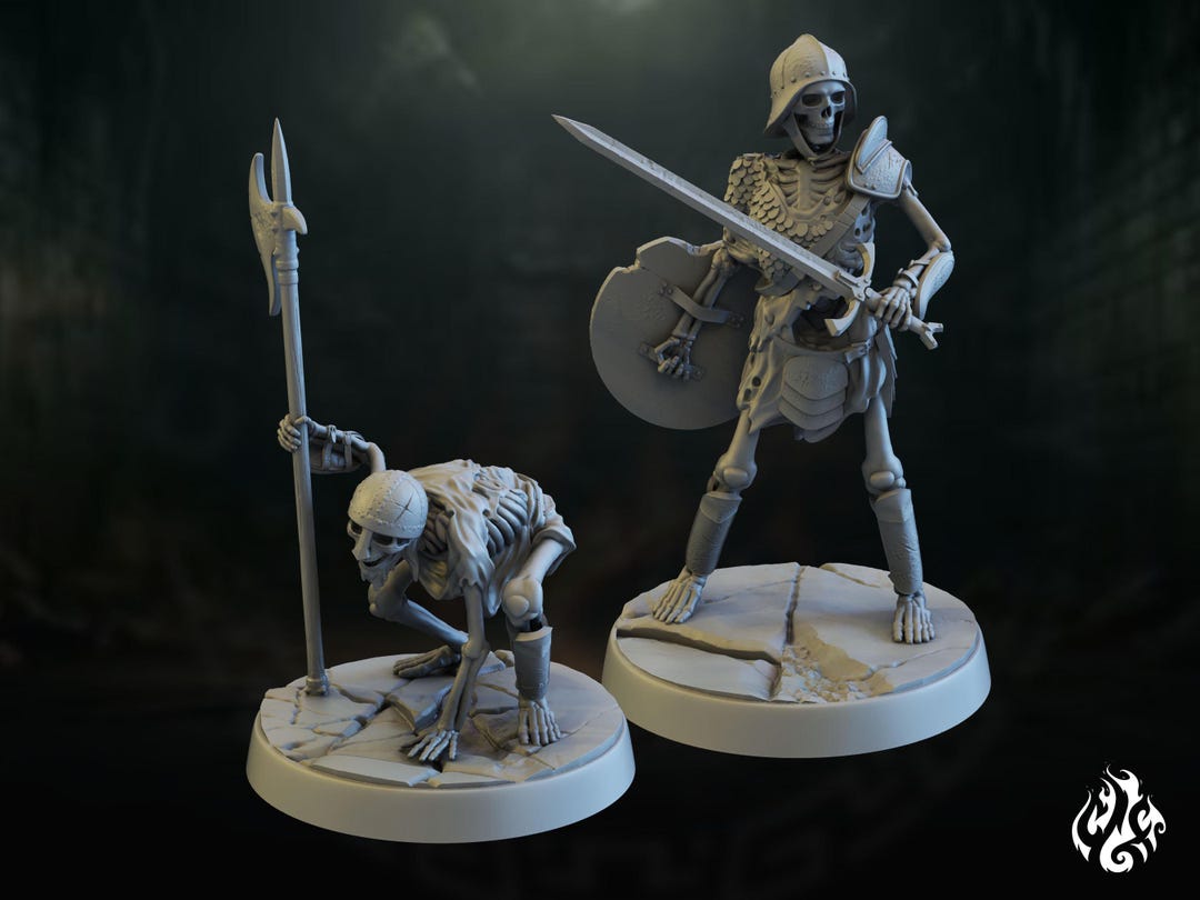 Skeletons | RPG Miniatures for Dnd Tabletop Wargames | 32 Mm Scale ...