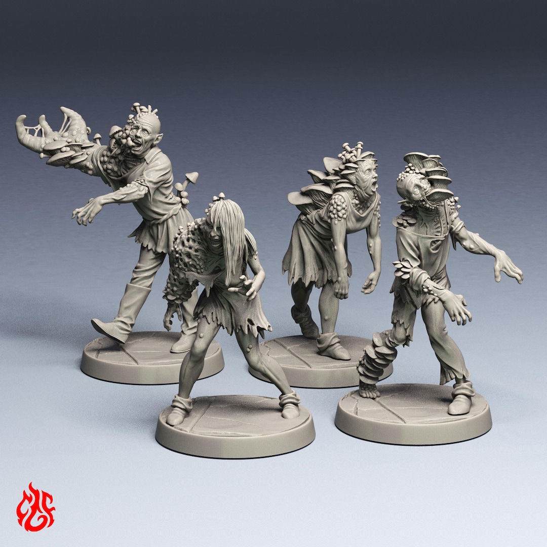Mycellial Zombies | RPG Miniatures for Dnd Tabletop Wargames | 32 Mm ...