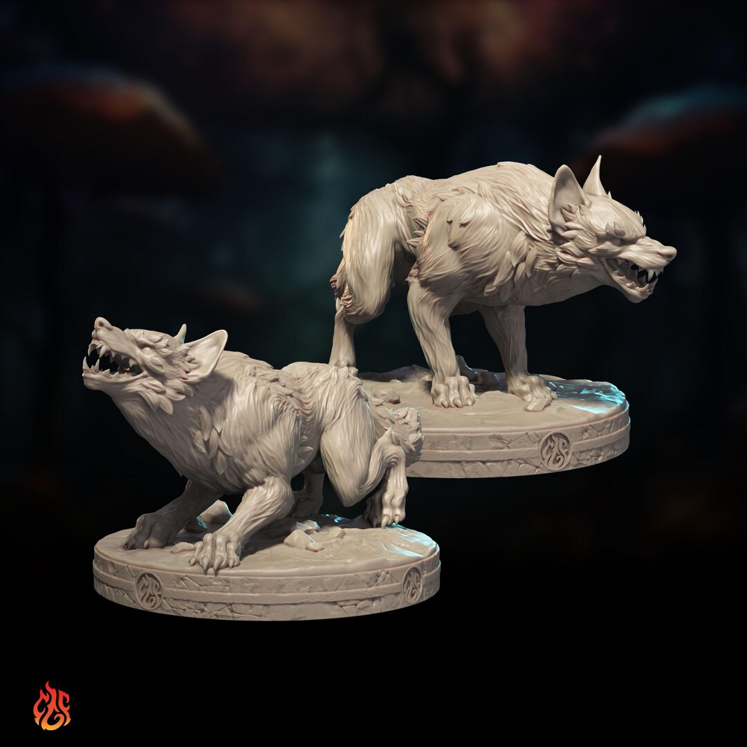 Jackals | RPG Miniatures for Dnd Tabletop Wargames | 32 Mm Scale | F891 ...