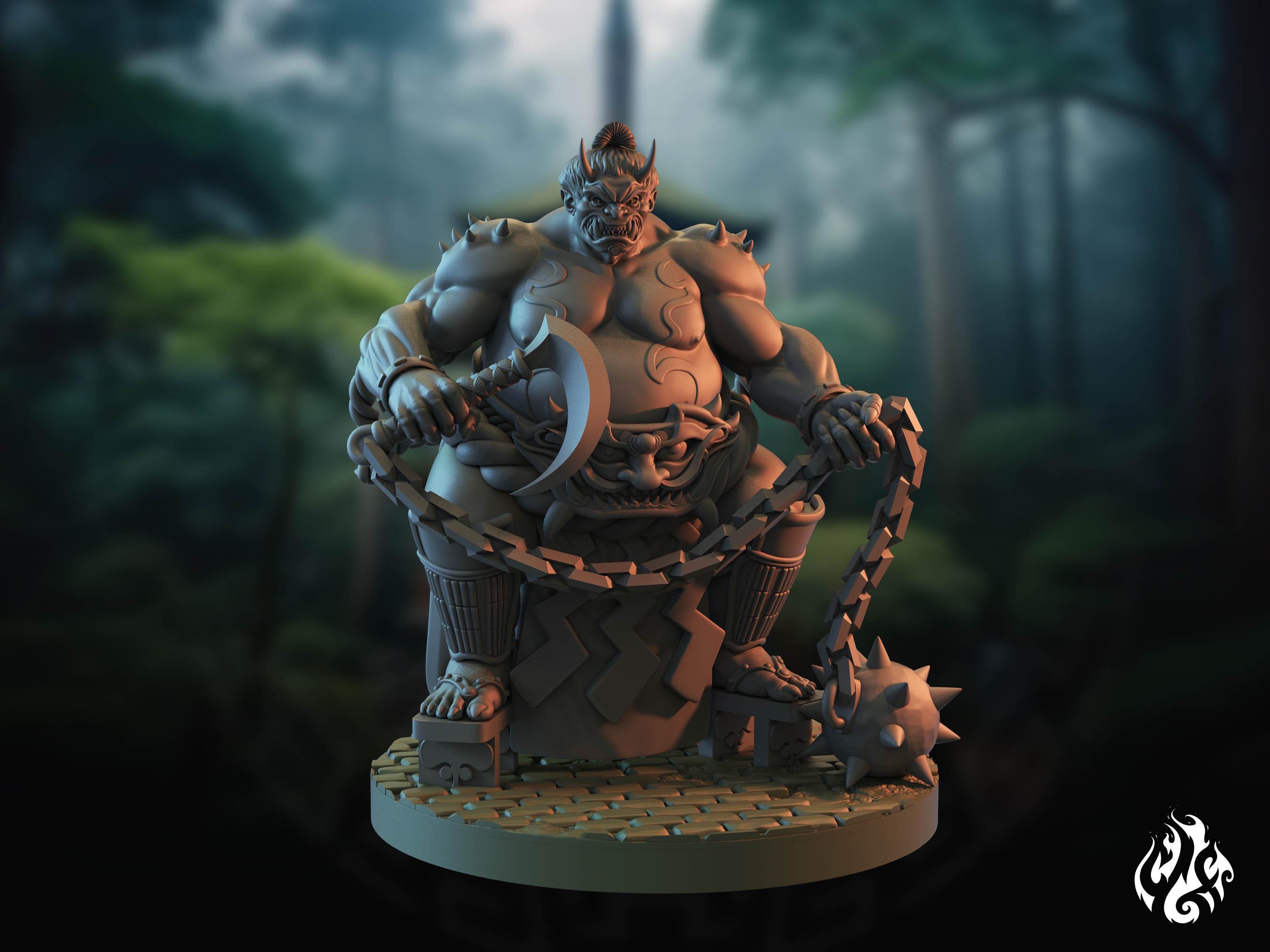 Oni Demon Sumo Maulers Miniature for Fantasy Rpg Tabletop Games, 28-32 ...