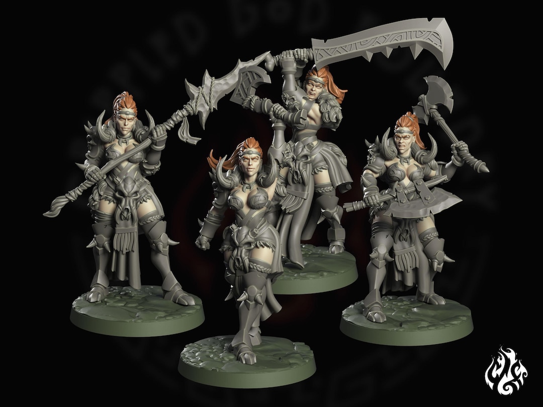 Chaos Valkyries | Miniature for Fantasy Rpg Tabletop Games, 28-32 Mm ...