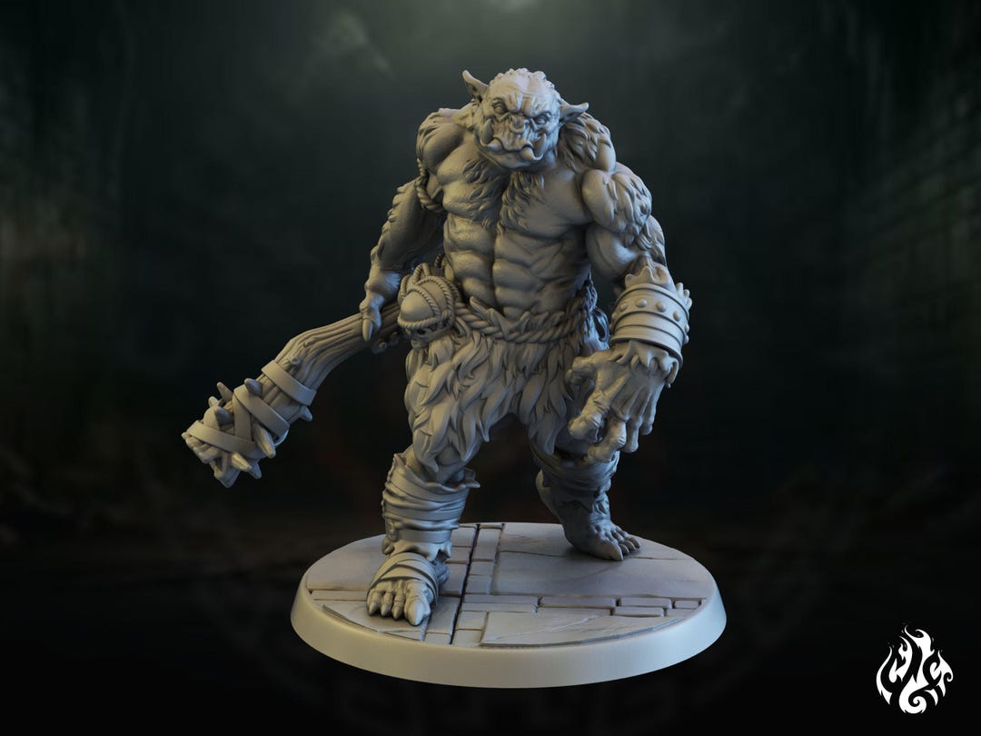 Dungeon Ogre | RPG Miniatures for Dnd Tabletop Wargames | 32 Mm Scale ...