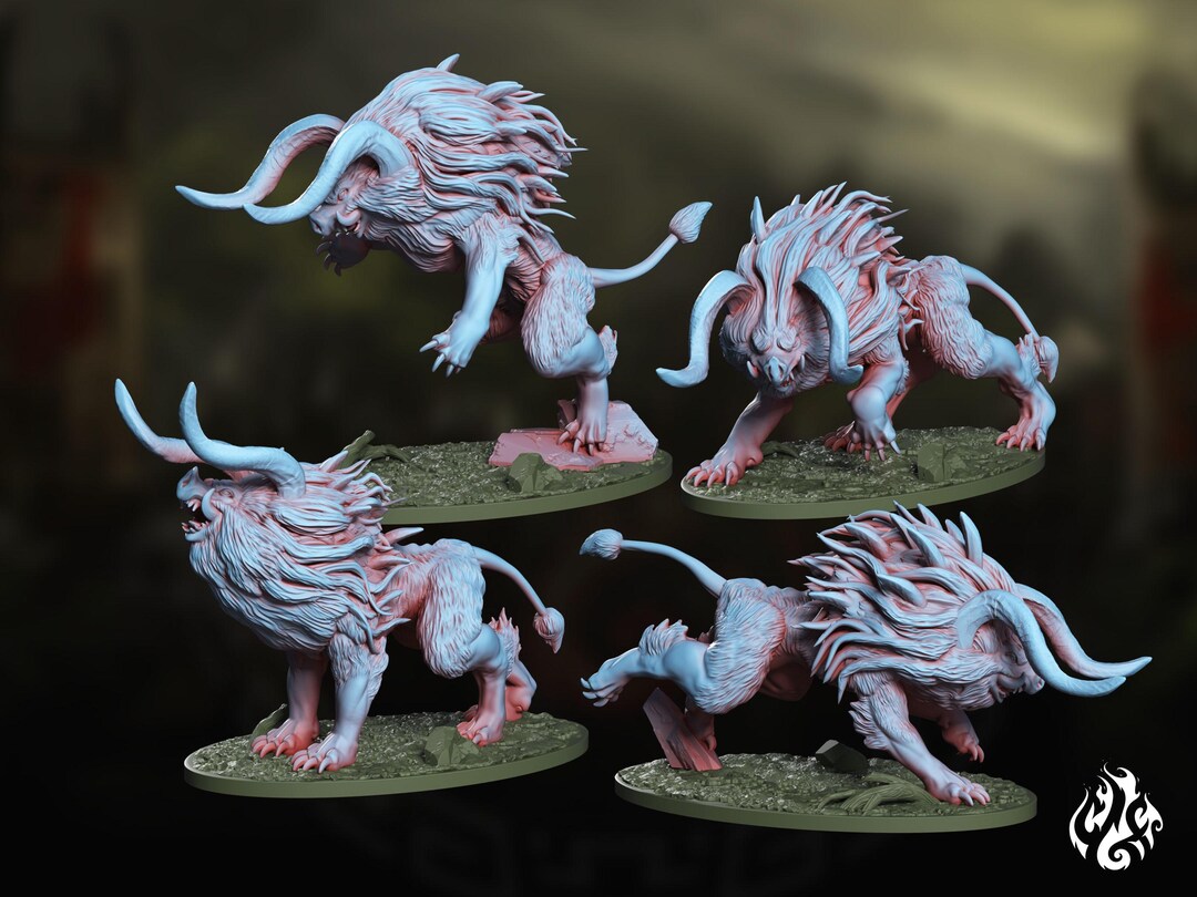 Beast Hounds | RPG Miniatures for Dnd Tabletop Wargames | 32 Mm Scale ...