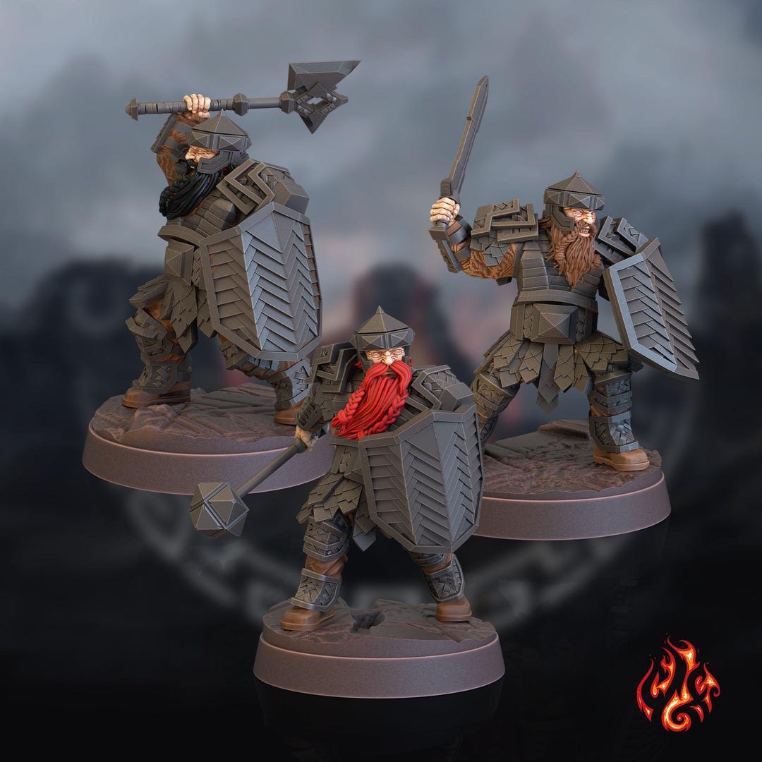 Dwarf Warriors | Dnd 5e Miniature for Fantasy Rpg Tabletop Games, 28-32 ...
