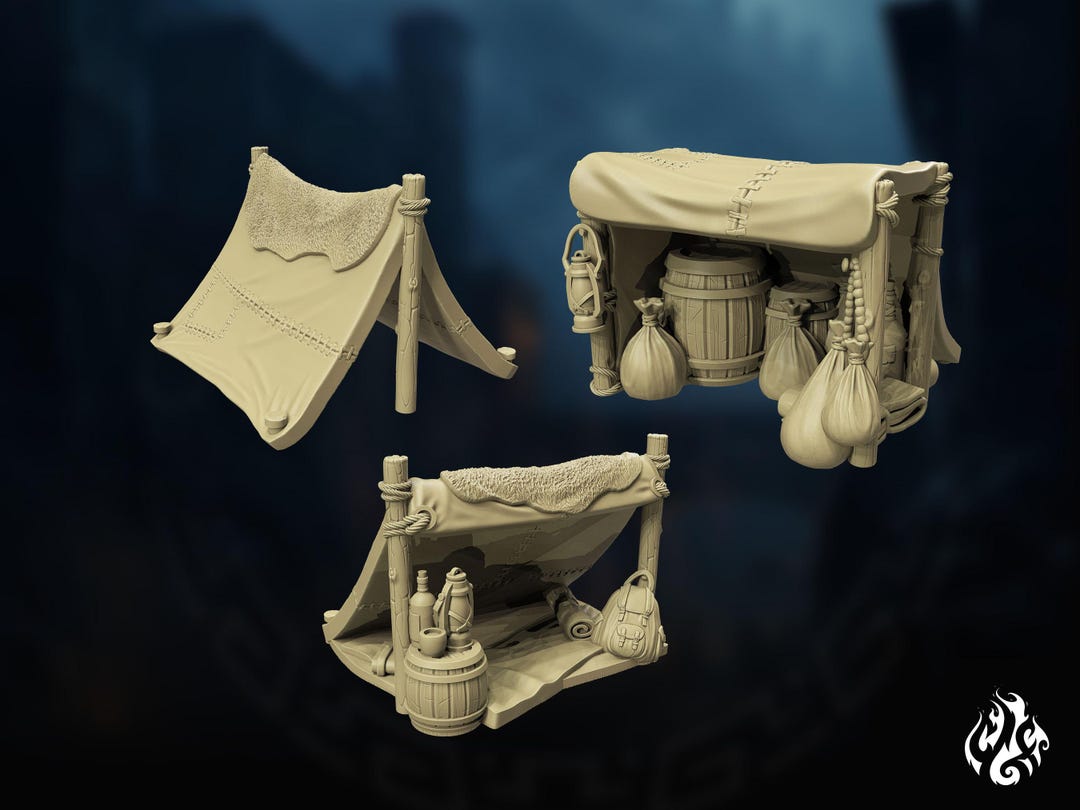 Tents | RPG Terrain Pieces and Props for Dnd Tabletop Wargame| 32 Mm ...