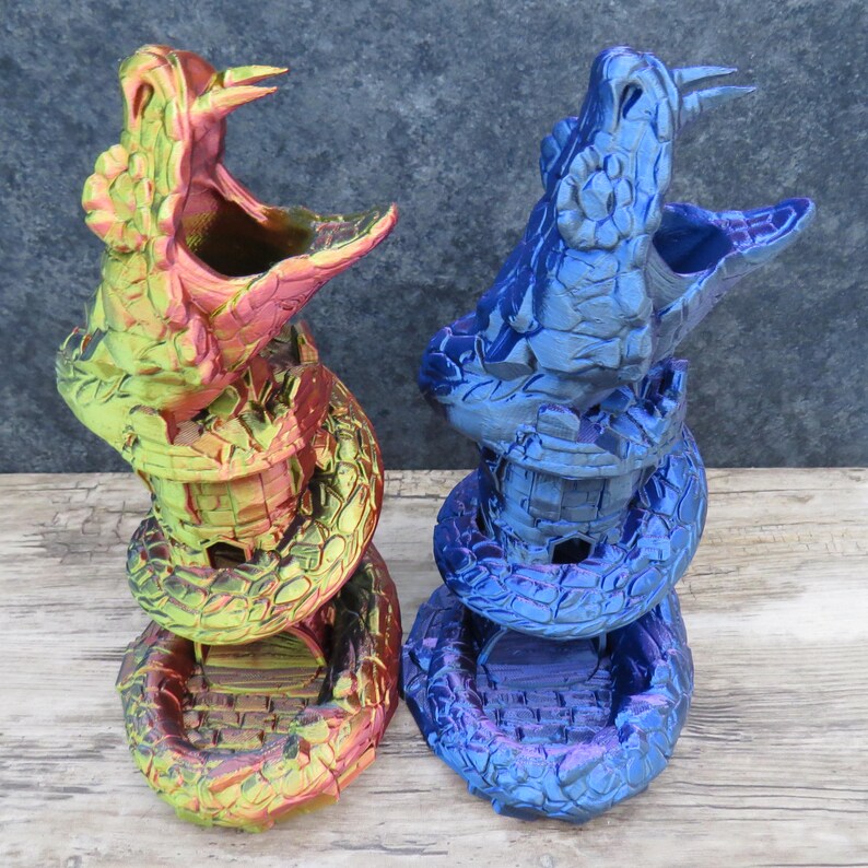 Basilisk Snake Castle Spiral Dice Tower With Dice Catcher - Tabletop ...