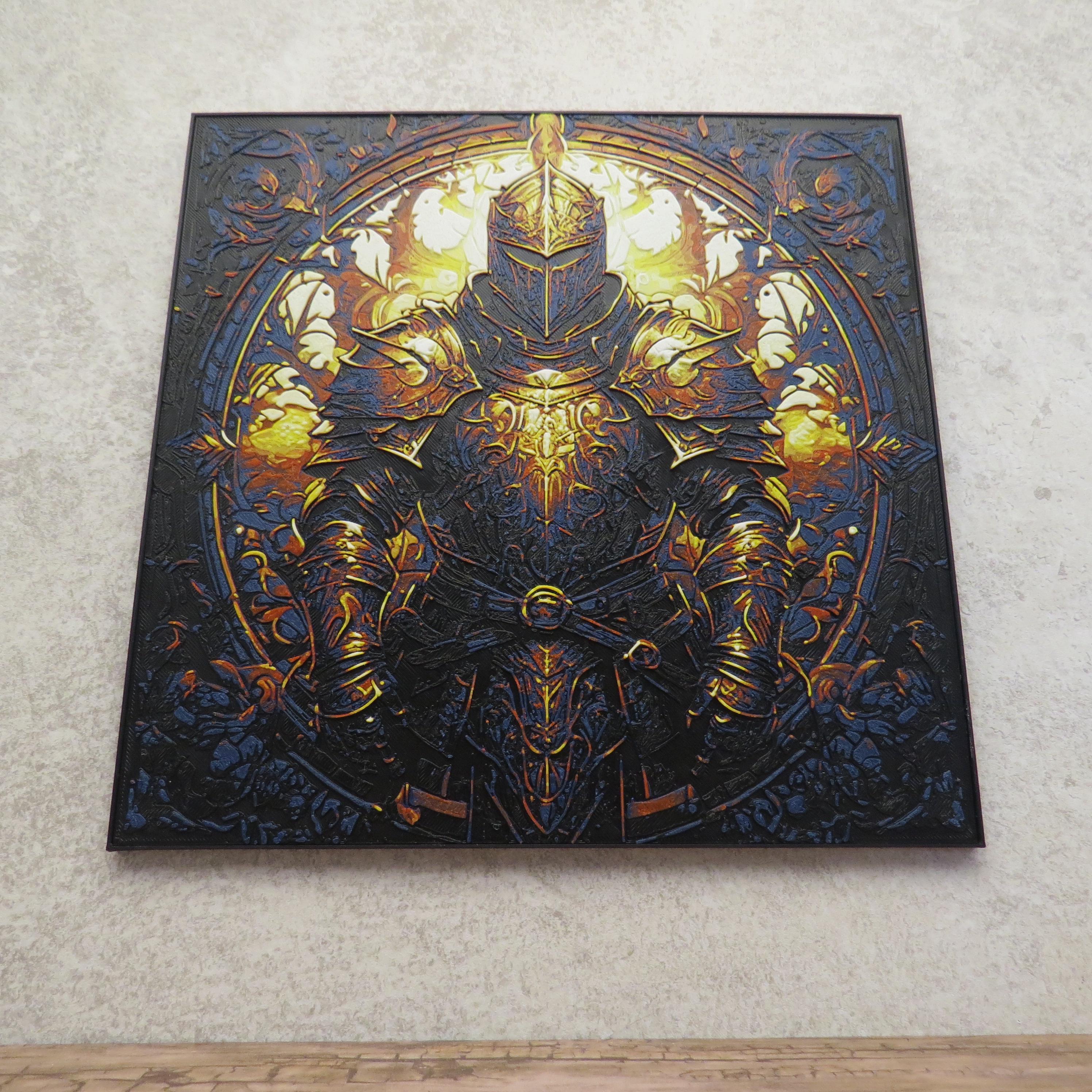 Medieval Knight Hueforge 3D Print Mural Wall Decoration Ancient Warrior ...