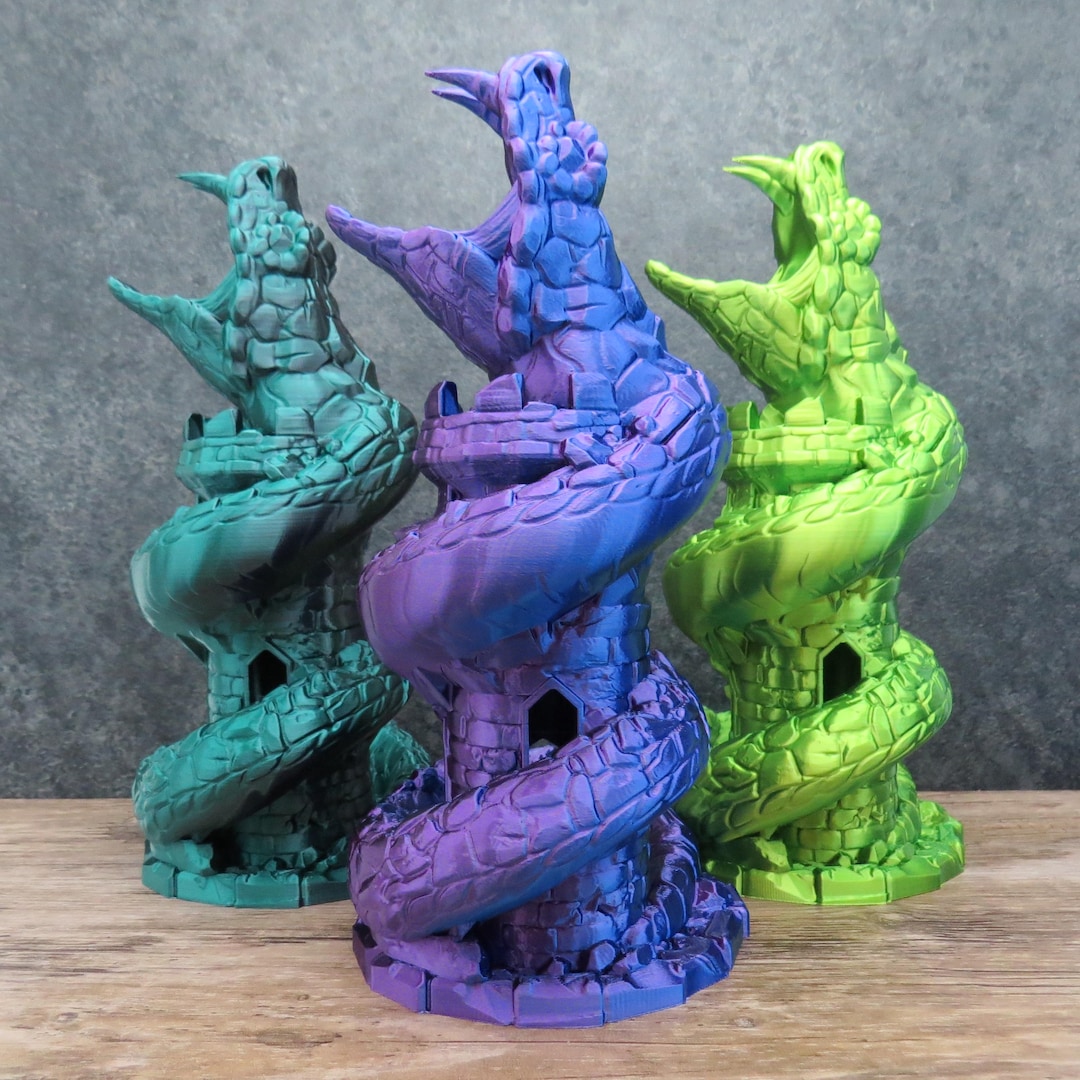 Basilisk Snake Castle Spiral Dice Tower With Dice Catcher - Tabletop and Board Game Accessories ...