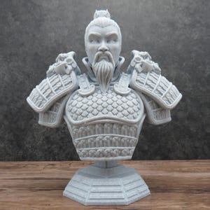 Jian Warrior Bust - 3D Printed - Han Dynasty - Skull Swordsman - Shogun ...