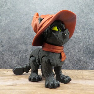 Wizard Whiskers Flexi Black Cat With Wizard Hat 3D Printed Magical ...