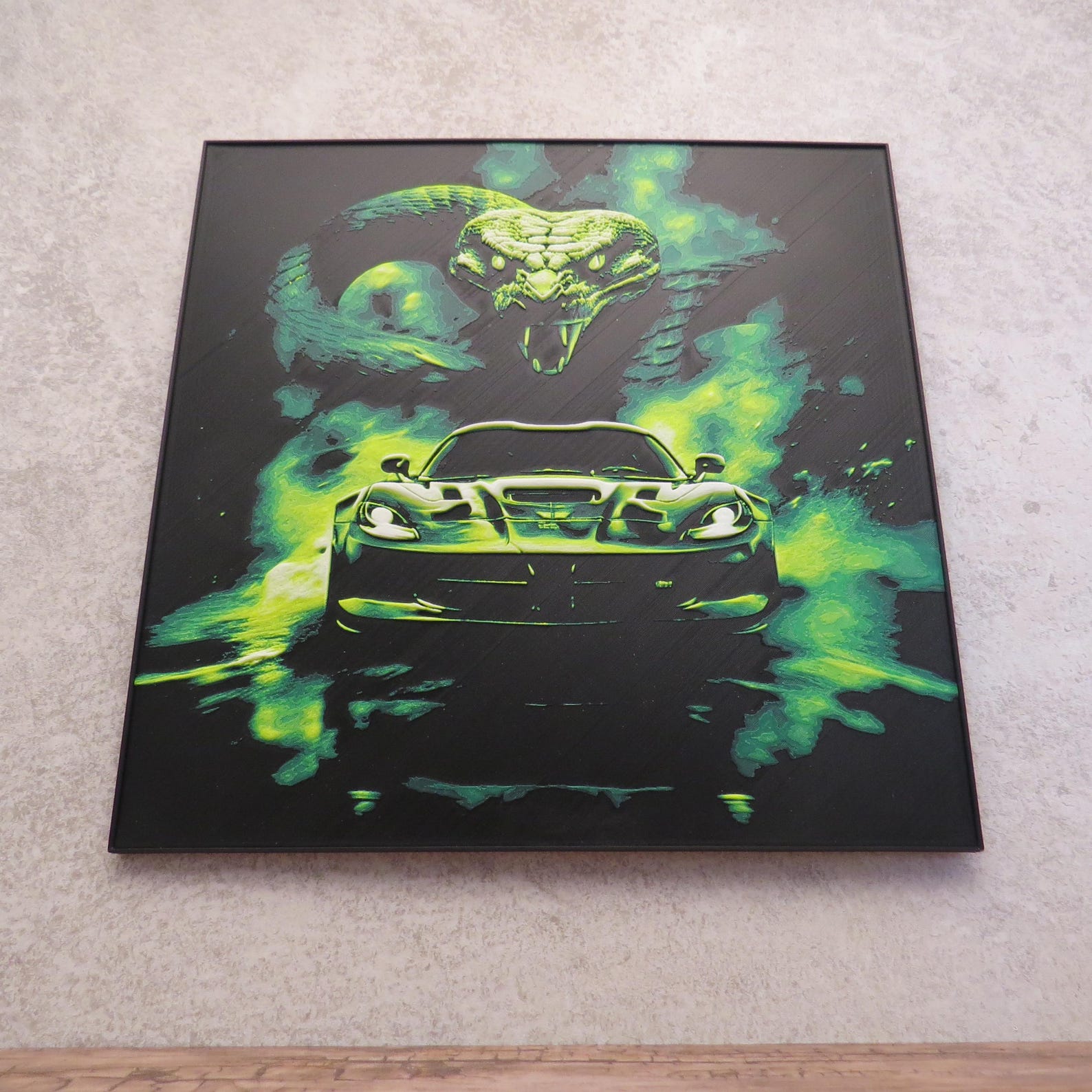 Dodge Viper Hueforge 3D Print Mural Wall Decoration Viper Snake | Dodge ...