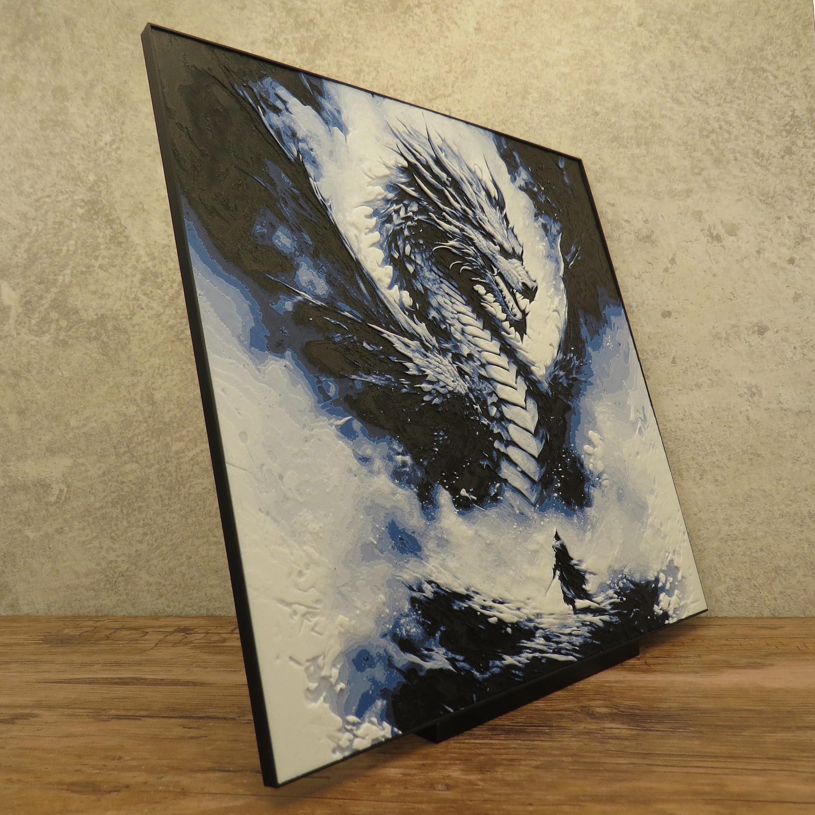 Fire or Ice Dragon Hueforge Wall Mural 3D Printed - Dragon Fan Merch ...
