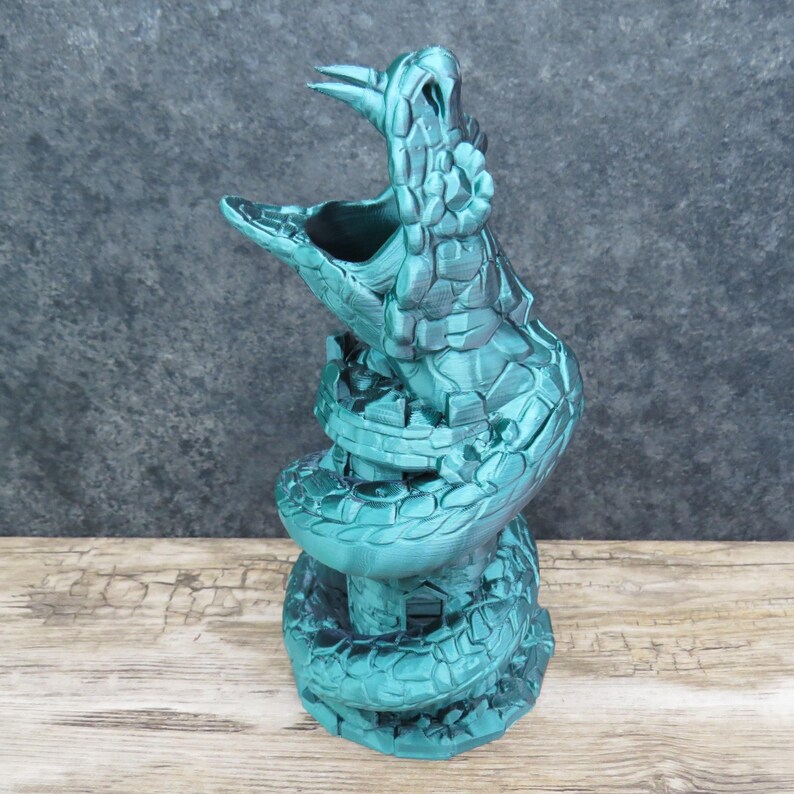 Basilisk Snake Castle Spiral Dice Tower With Dice Catcher - Tabletop and Board Game Accessories ...