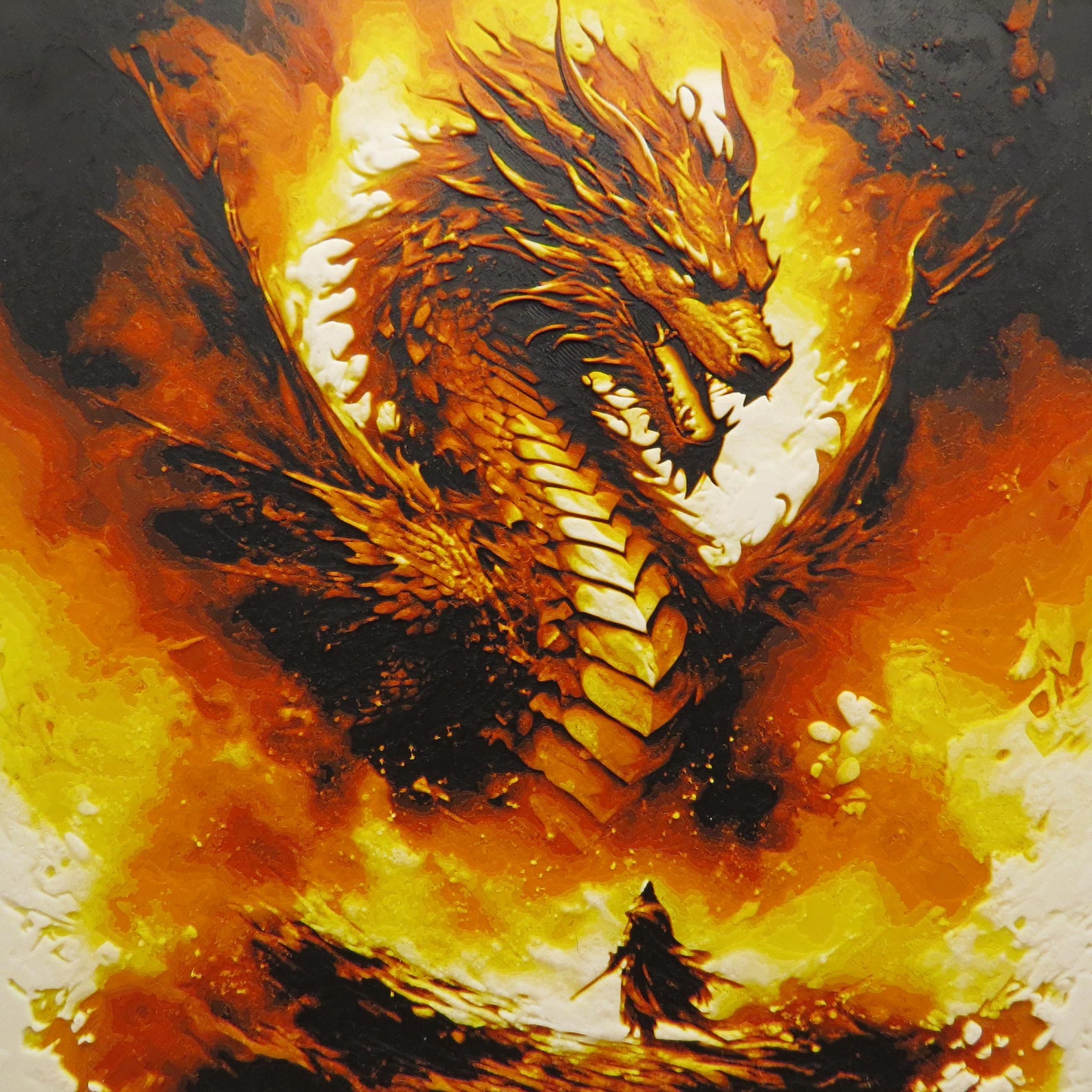 Fire or Ice Dragon Hueforge Wall Mural 3D Printed - Dragon Fan Merch ...