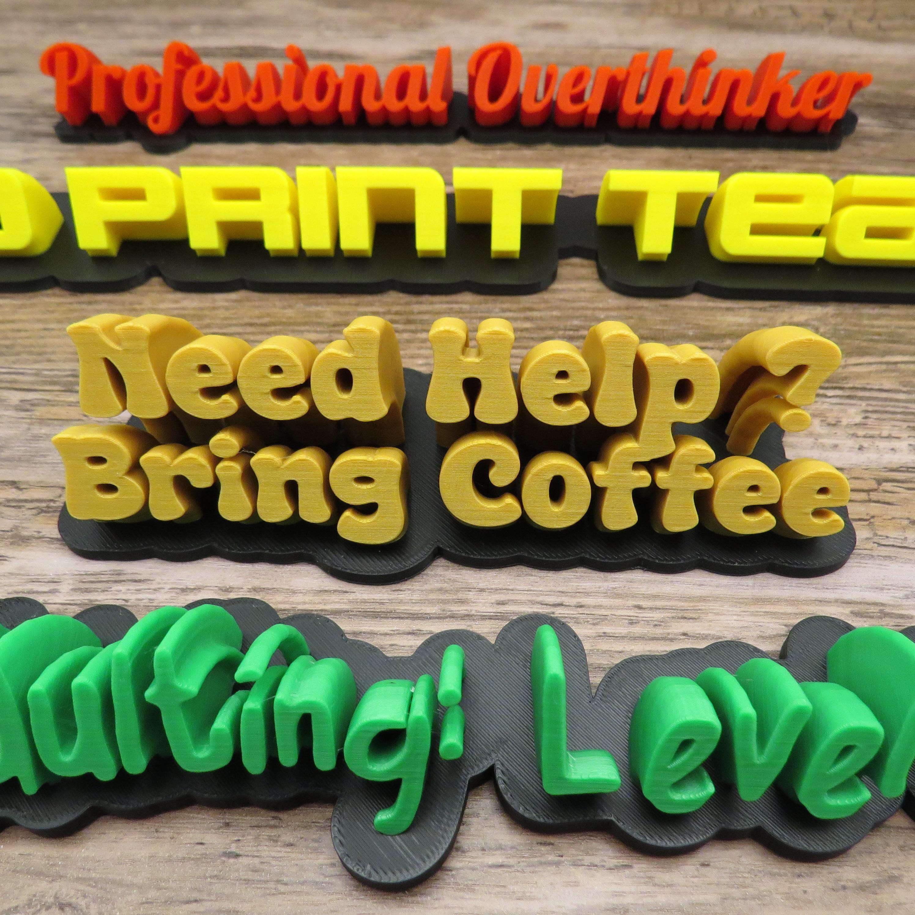 Custom 3D Printed Name Plate Personalized Desk Sign With Custom Fonts ...