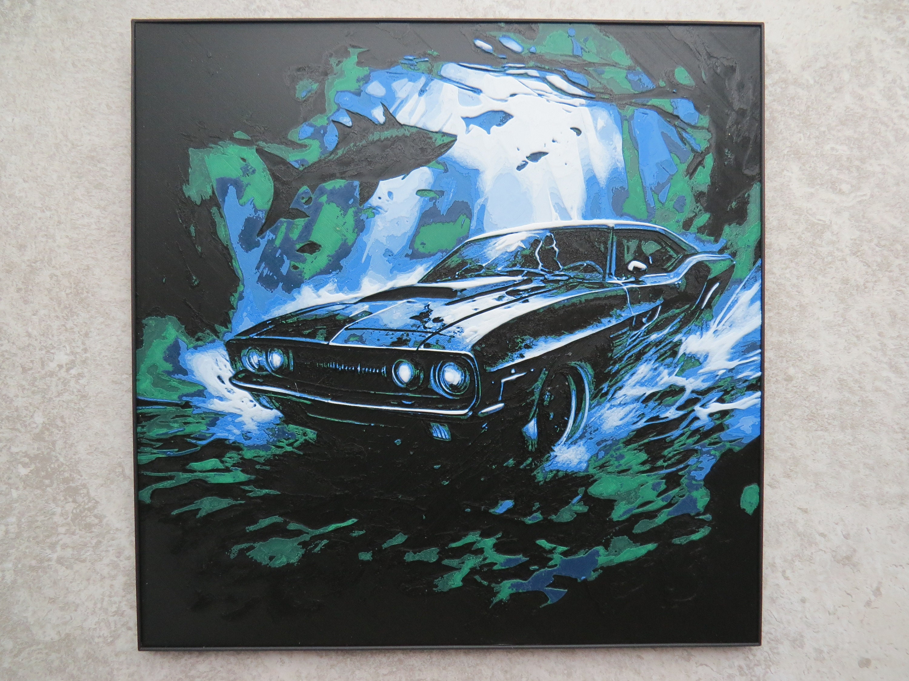 Barracuda Muscle Car Hueforge 3D Print Mural Wall Decoration Barracuda ...