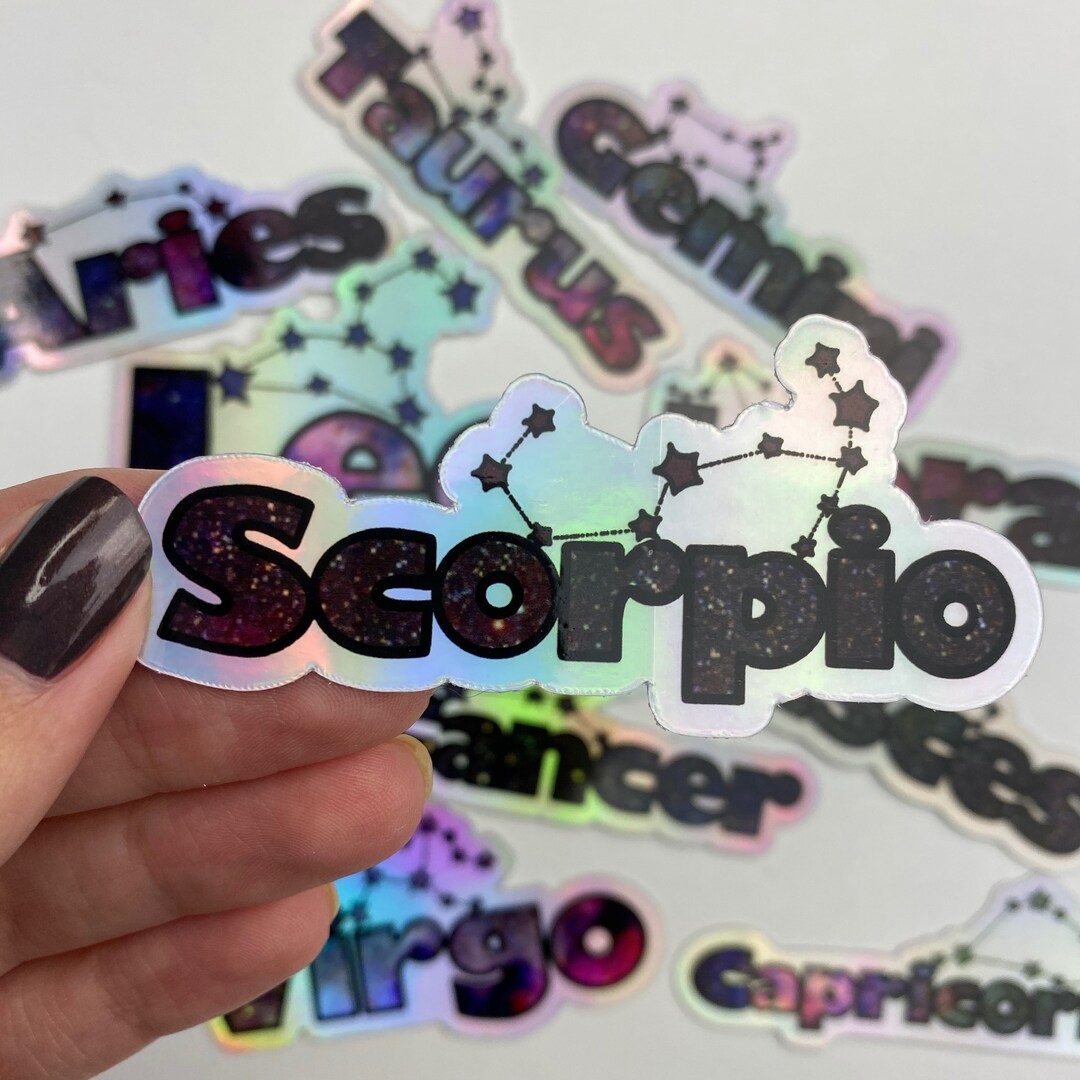 SCORPIO Holographic Sticker | Zodiac Custom Sticker, Astrology ...