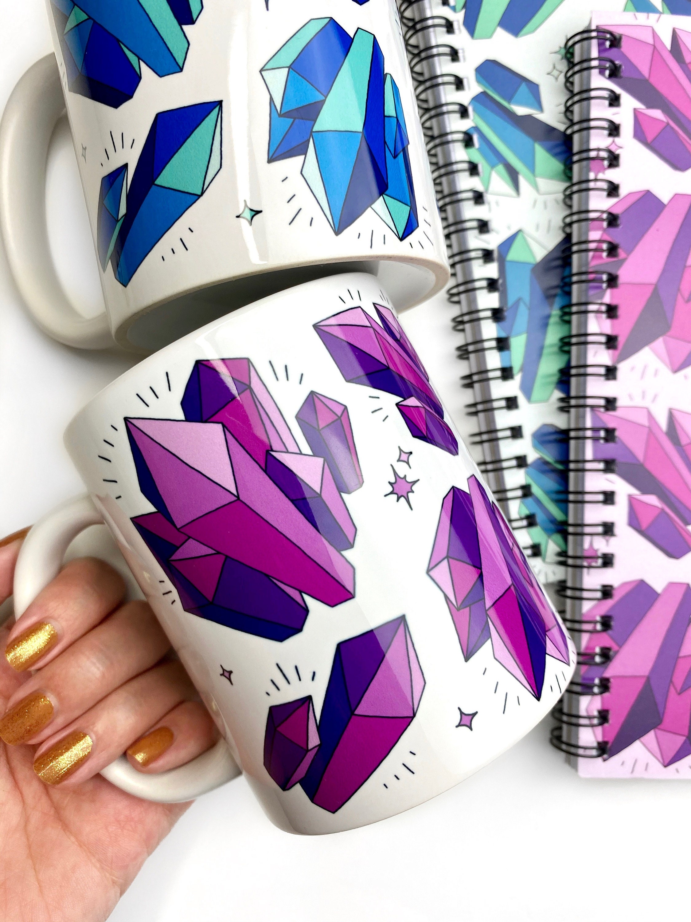 Pink Crystal Coffee Mug Rose Quartz Custom Ceramic Mug | Etsy