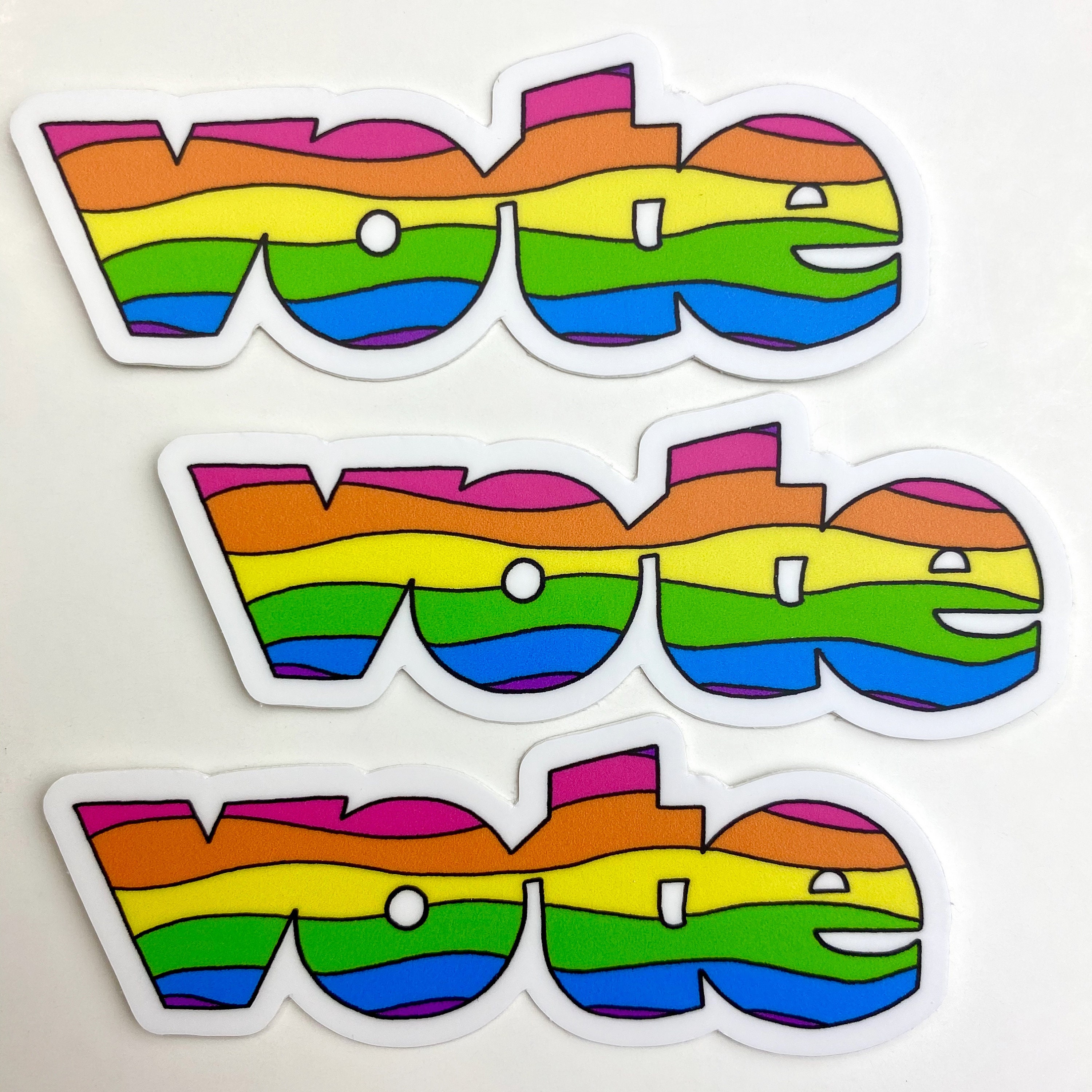 VOTE Sticker Cute Rainbow Vote Custom Vinyl Sticker - Etsy UK