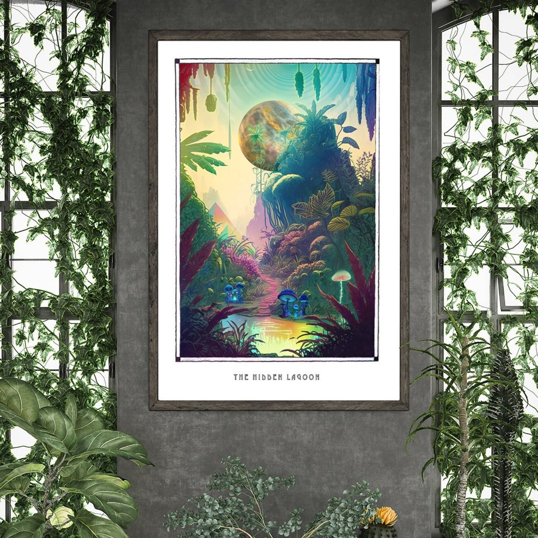 THE HIDDEN LAGOON Surreal Wall Poster - Etsy