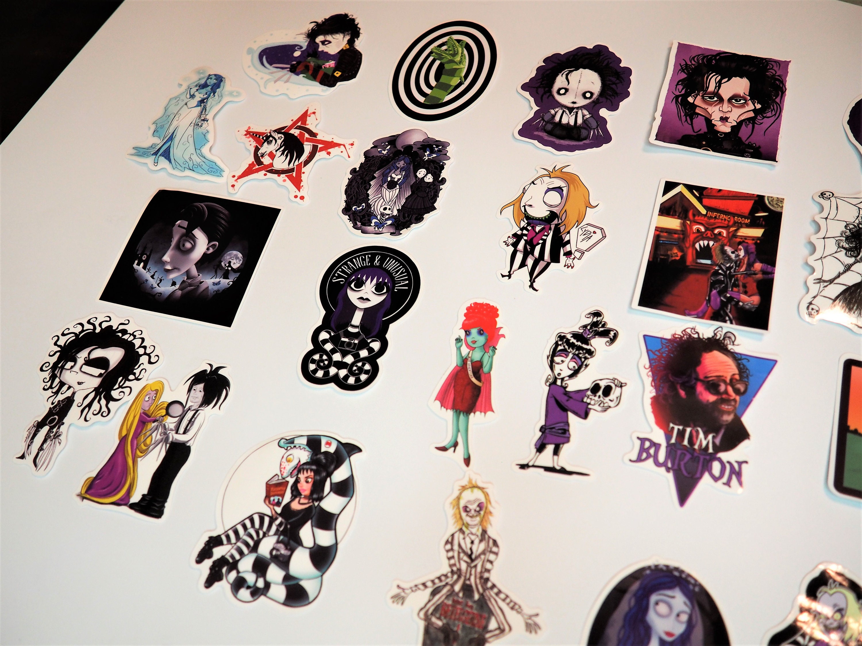 60 piece set Tim Burton movie Vinyl Stickers | Etsy