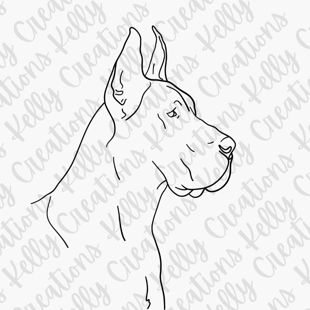 Great Dane Dog Outline PNG Bundle - Etsy