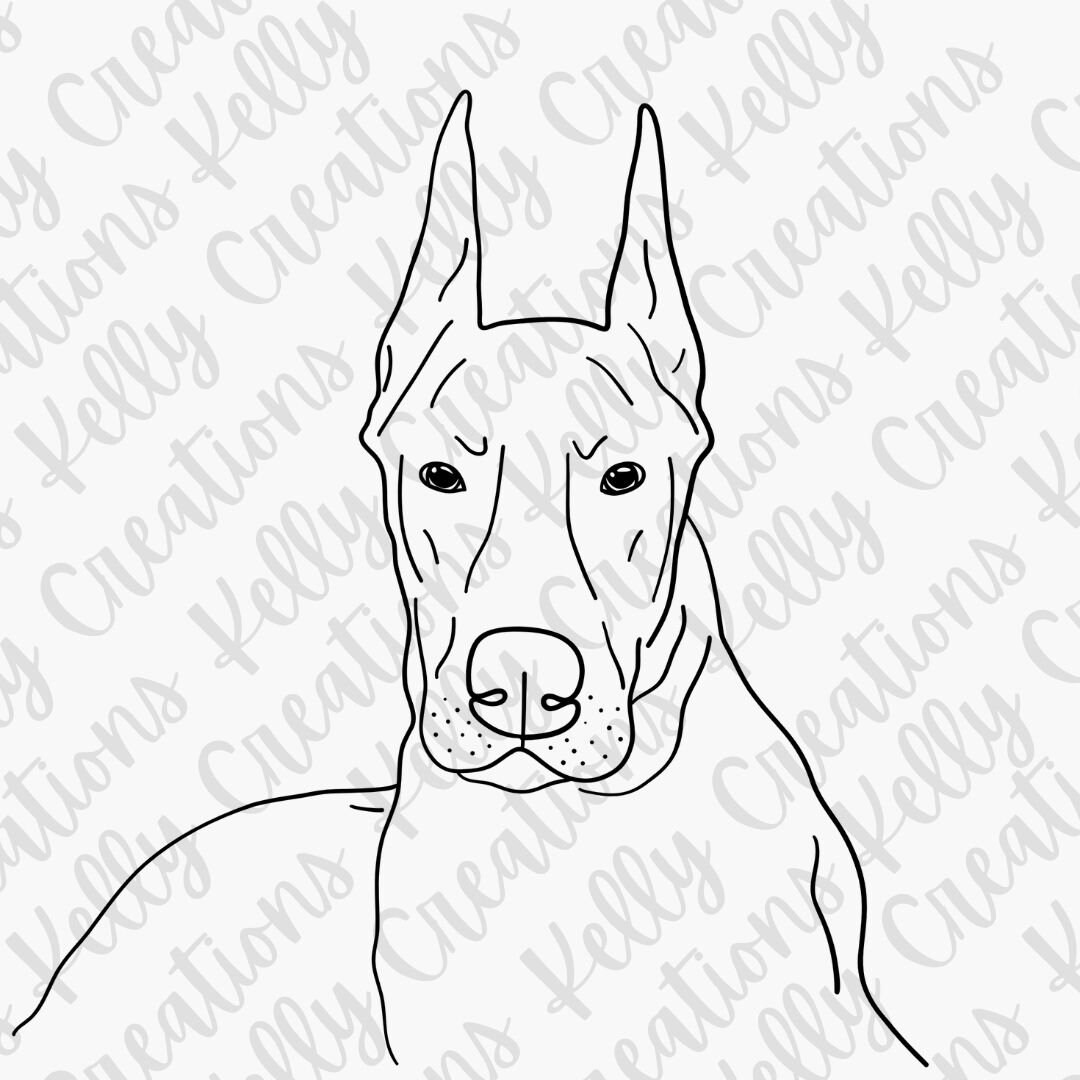 Doberman Dog Outline PNG Bundle - Etsy