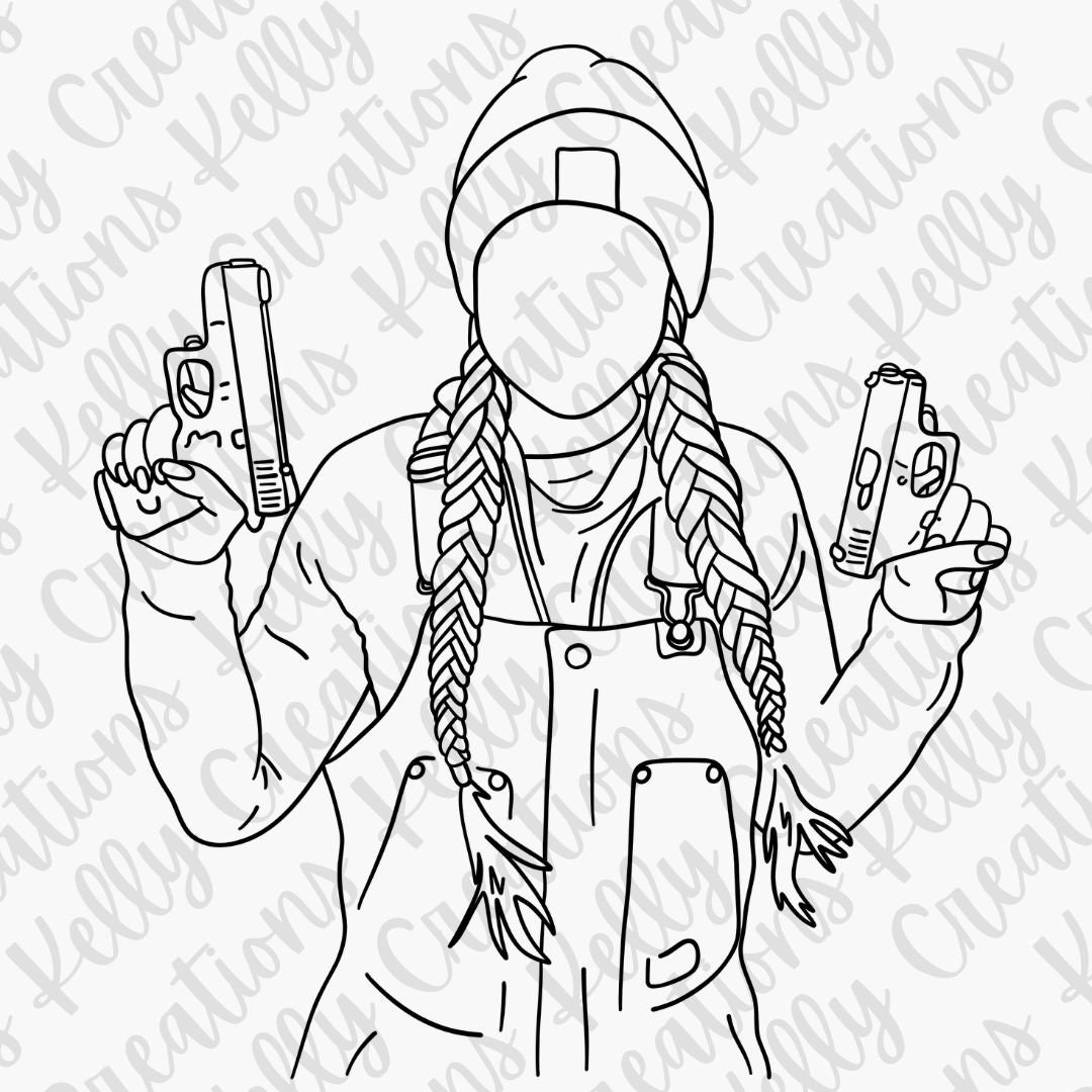 Tactical Girl Outline PNG Collection - Etsy