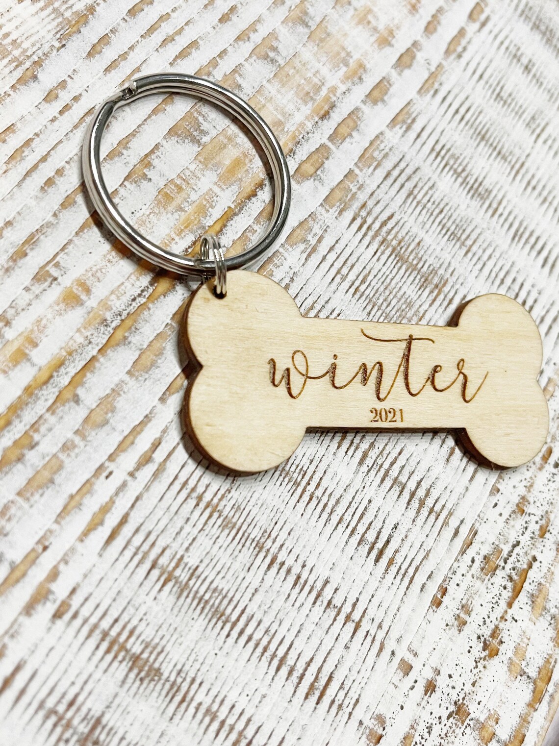 Dog Keychain /// Dog Bone Keychain | Etsy