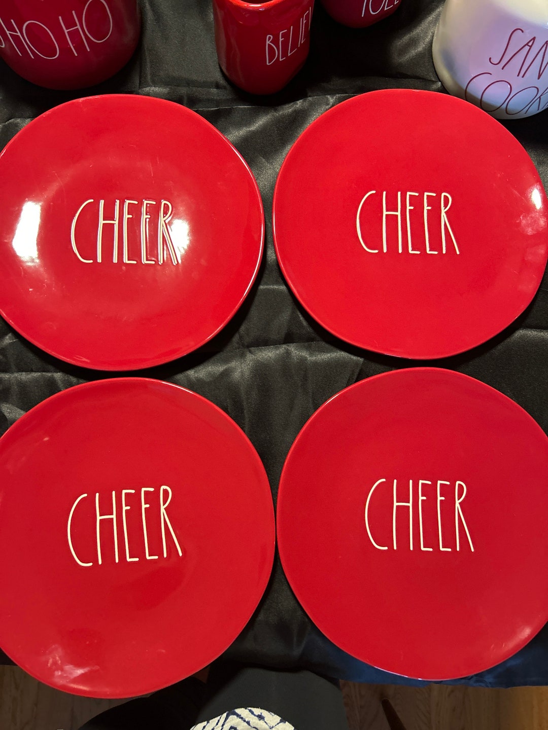 Rae Dunn Cheer 11 Inch Plates Set of 4 Collectible - Etsy