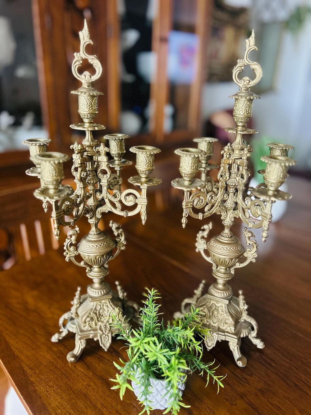 Brevettato Vintage Brass Candelabra Pair , Stunning Baroque Style. Made ...