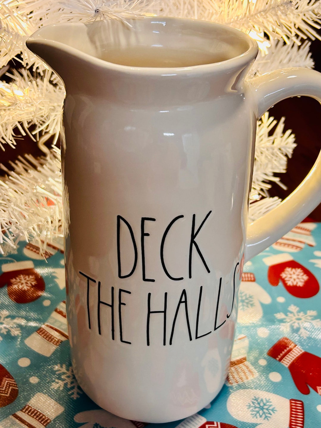 Rae Dunn Pitcher Jug Deck the Halls - Etsy