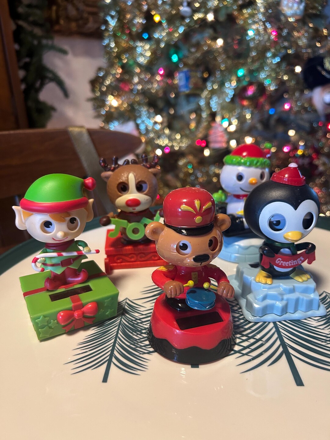 Vintage Solar Christmas Bobble Heads Set of 5 - Etsy