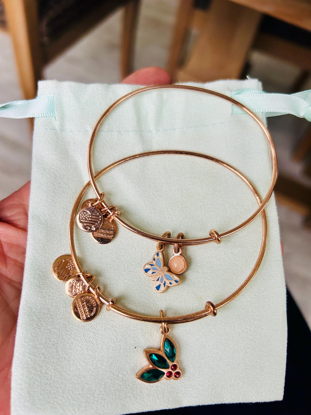 Alex and Ani Rose Gold Color Charm Bracelets X 2 - Etsy