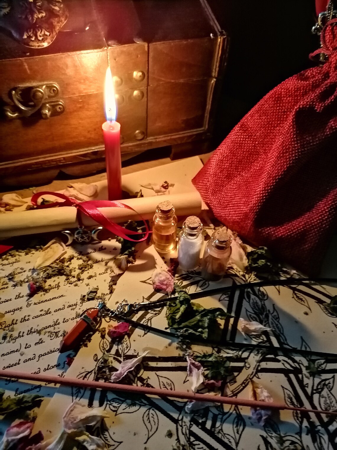 Love Spell Kit Ritual Magic Witchcraft Wicca Pagan Red Candle - Etsy