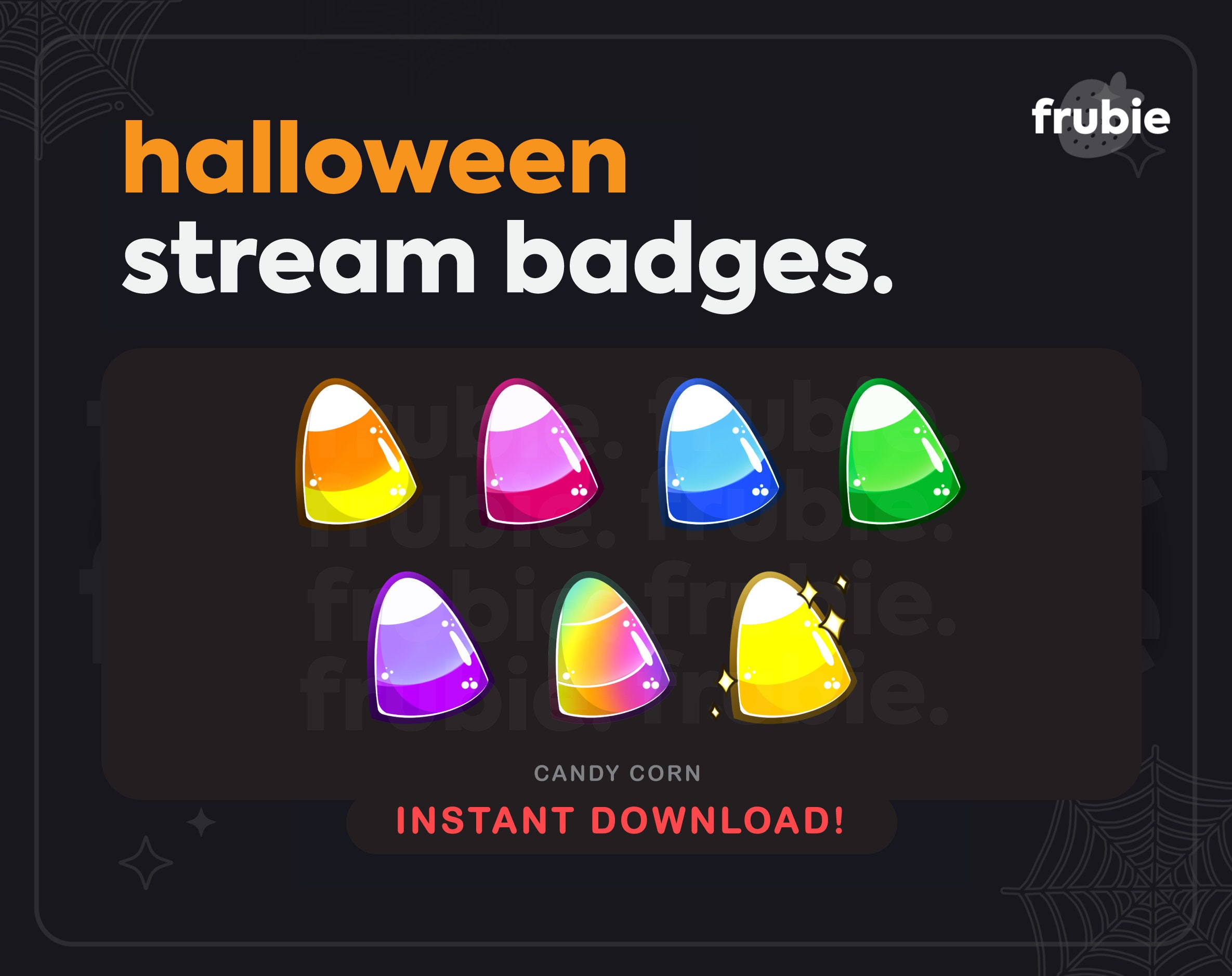 Art & Collectibles Digital UNIQUE Watercolor Goth Streamer Candy Spooky ...