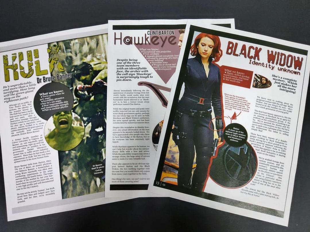 Avengers S.H.I.E.L.D. Secret File Falcon Hulk Iron Man Black Widow ...
