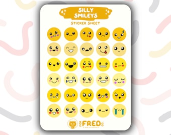 Smiley Face Emoji Stickers - Etsy