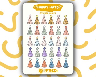 Party Hat Stickers | Etsy