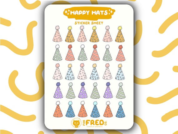 Happy Hats Planner Sticker Sheet Surprise Birthday Party - Etsy