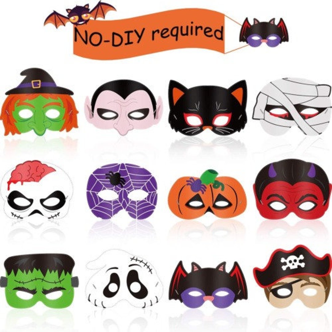 Halloween Mask Craft Kit for Kids 12-piece Set, Party Favors, Costumes ...