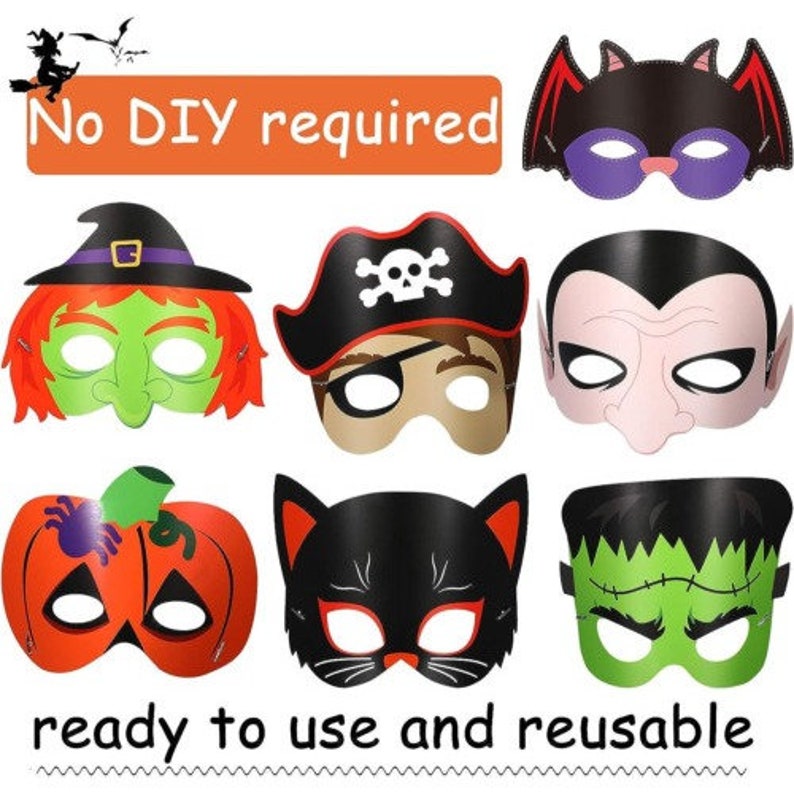 Halloween Mask Craft Kit for Kids 12-piece Set, Party Favors, Costumes ...