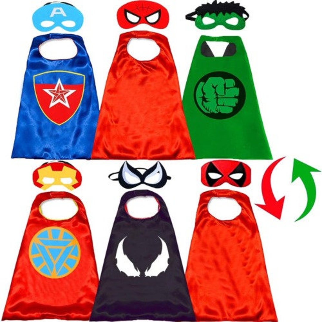 Superhero Capes and Mask Set for Kids Dress-up, Costumes, Toys Ages 4 ...