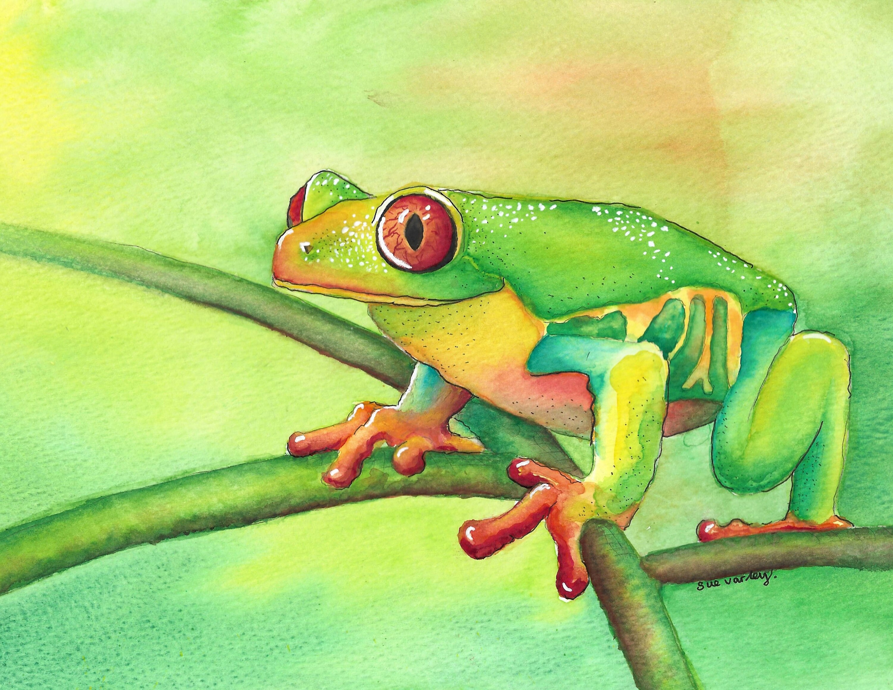 Tree Frog Digital Print, Frog Watercolour Painting, Frog Wall Art - Etsy