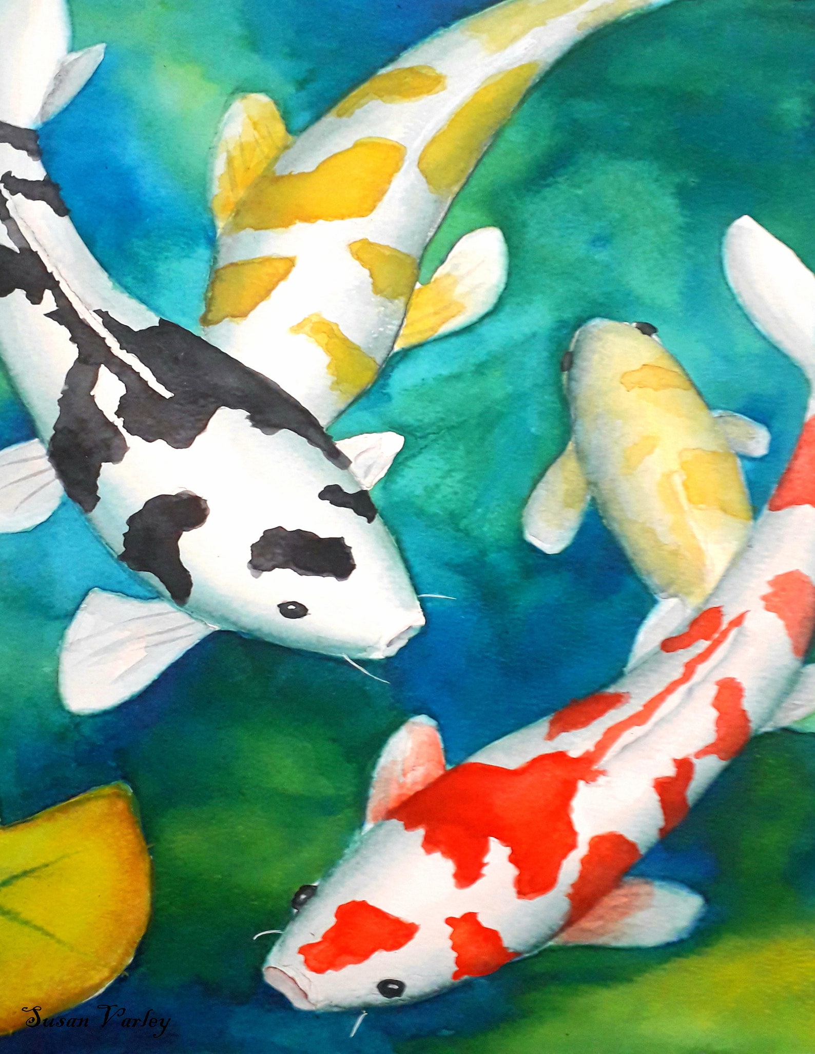 Koi Carp Watercolour Print, Koi Carp Painting Home Décor, - Etsy