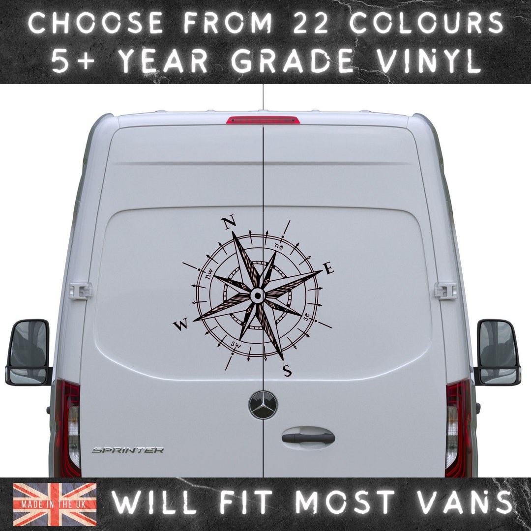 Sketched Compass Design Vinyl Van Decal Campervan Van Car - Etsy