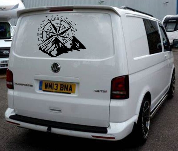 MOUNTAIN COMPASS Vinyl Van Decal Campervan Van Car Sticker - Etsy