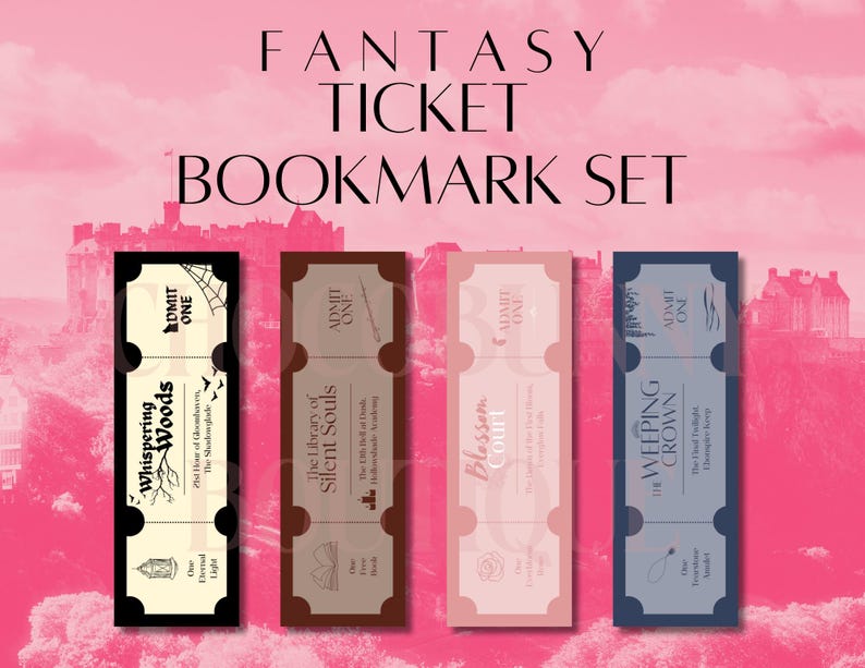 Fantasy Ticket Printable Bookmark Set - Etsy