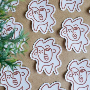 Woman Line Drawing Sticker | Vinyl Sticker for Laptops | Minimalist ...